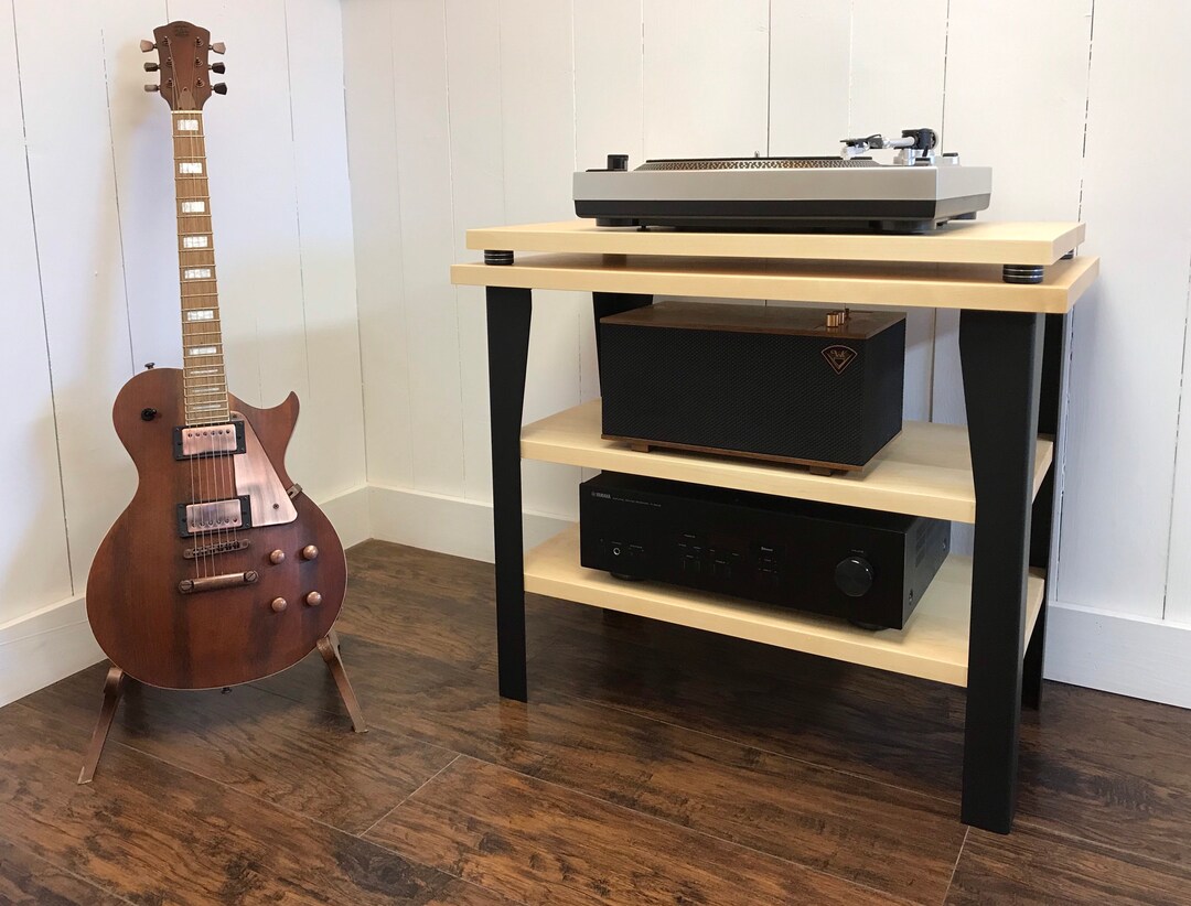 Maple Stereo and Turntable Console With Optional Vinyl Storage ...