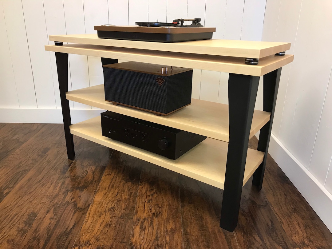 Maple Stereo and Turntable Console With Optional Vinyl Storage ...