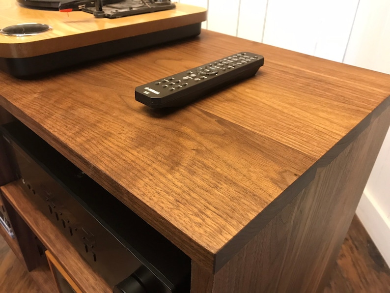 Solid Walnut Stereo and Turntable Cabinet With Album Storage. - Etsy