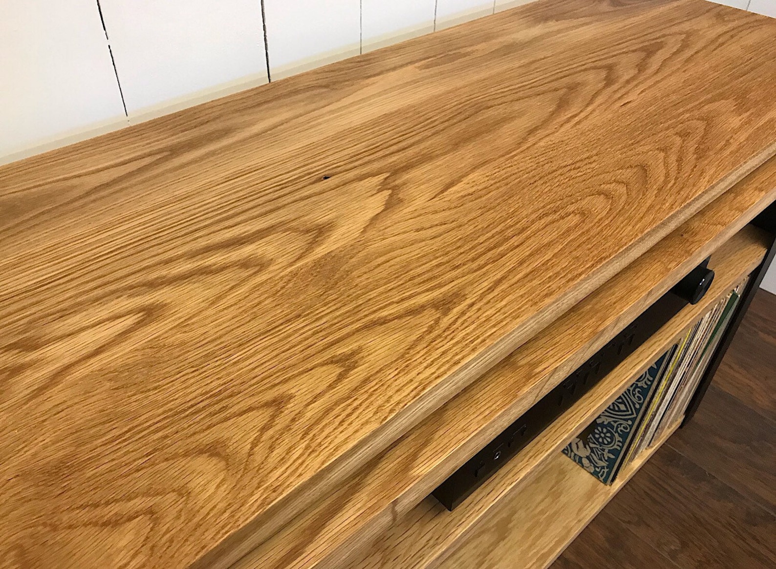 White Oak Turntable Stand Record Player Cabinet Stereo - Etsy