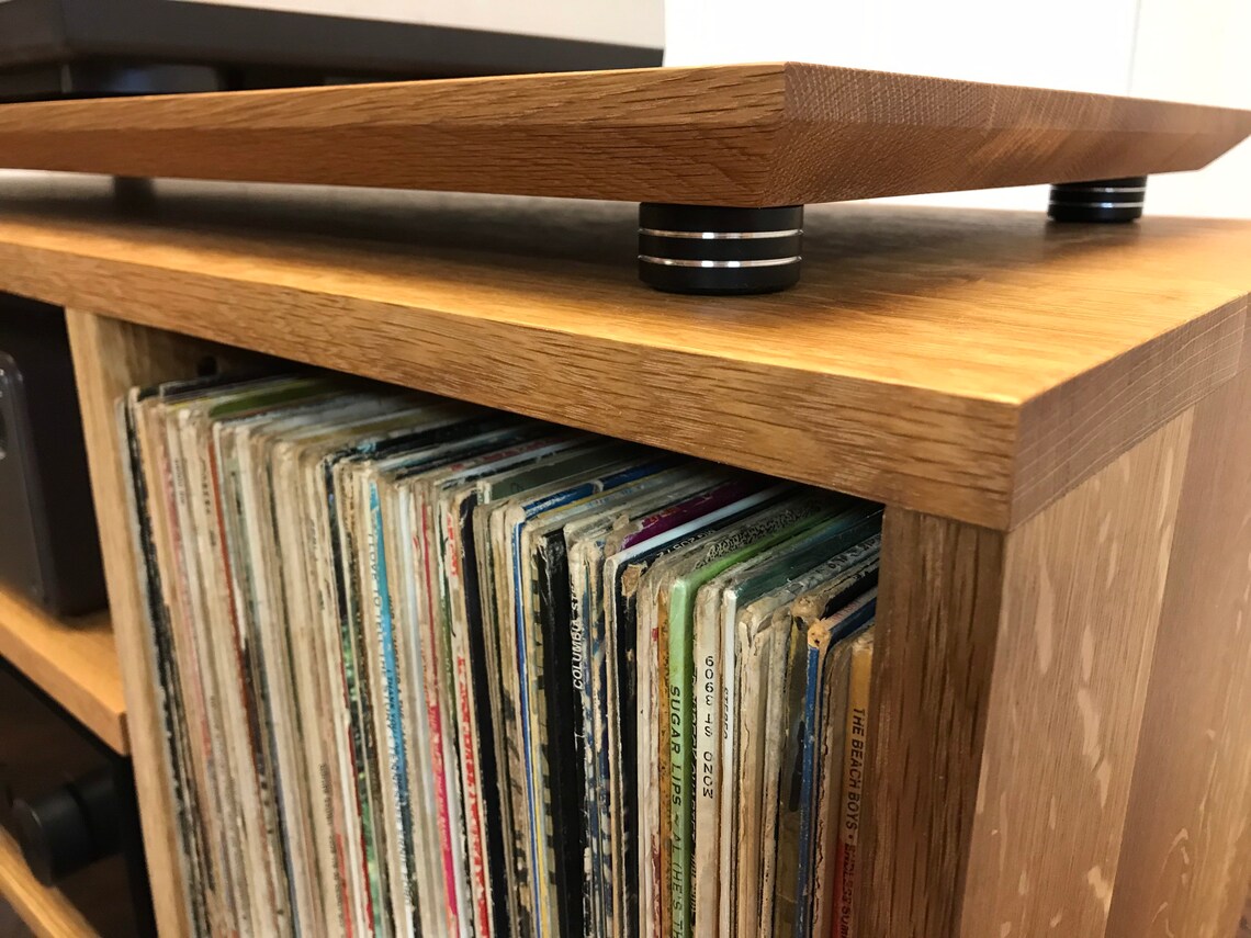 White Oak Turntable and Stereo Cabinet With Album Storage. Mid - Etsy