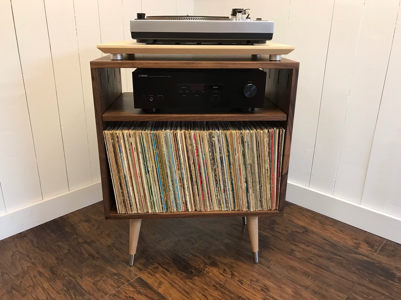 Solid Walnut Turntable and Album Storage Cabinet Maple | Etsy