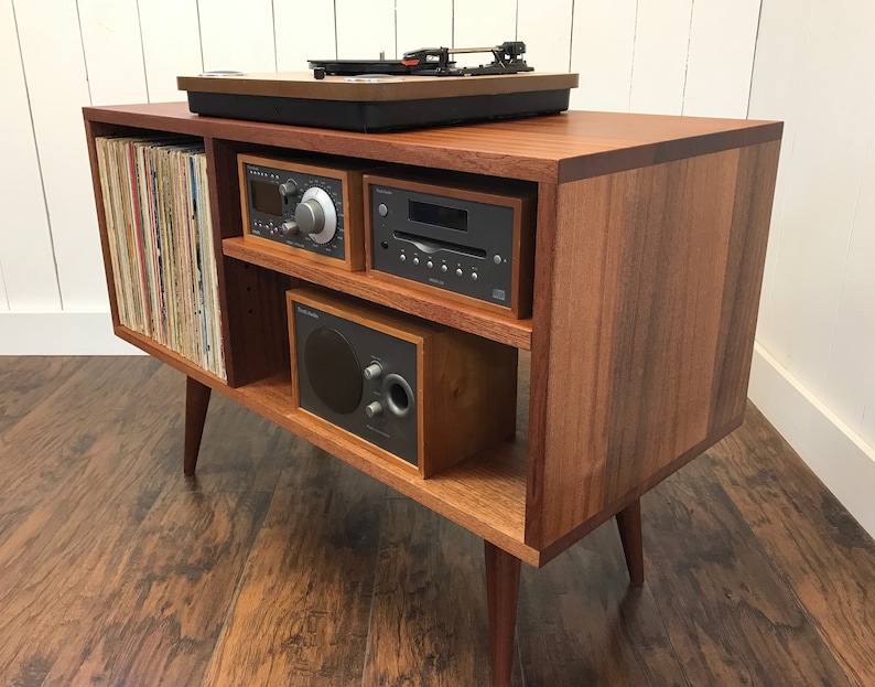 Solid Mahogany Turntable Console. Mid Century Modern Record - Etsy
