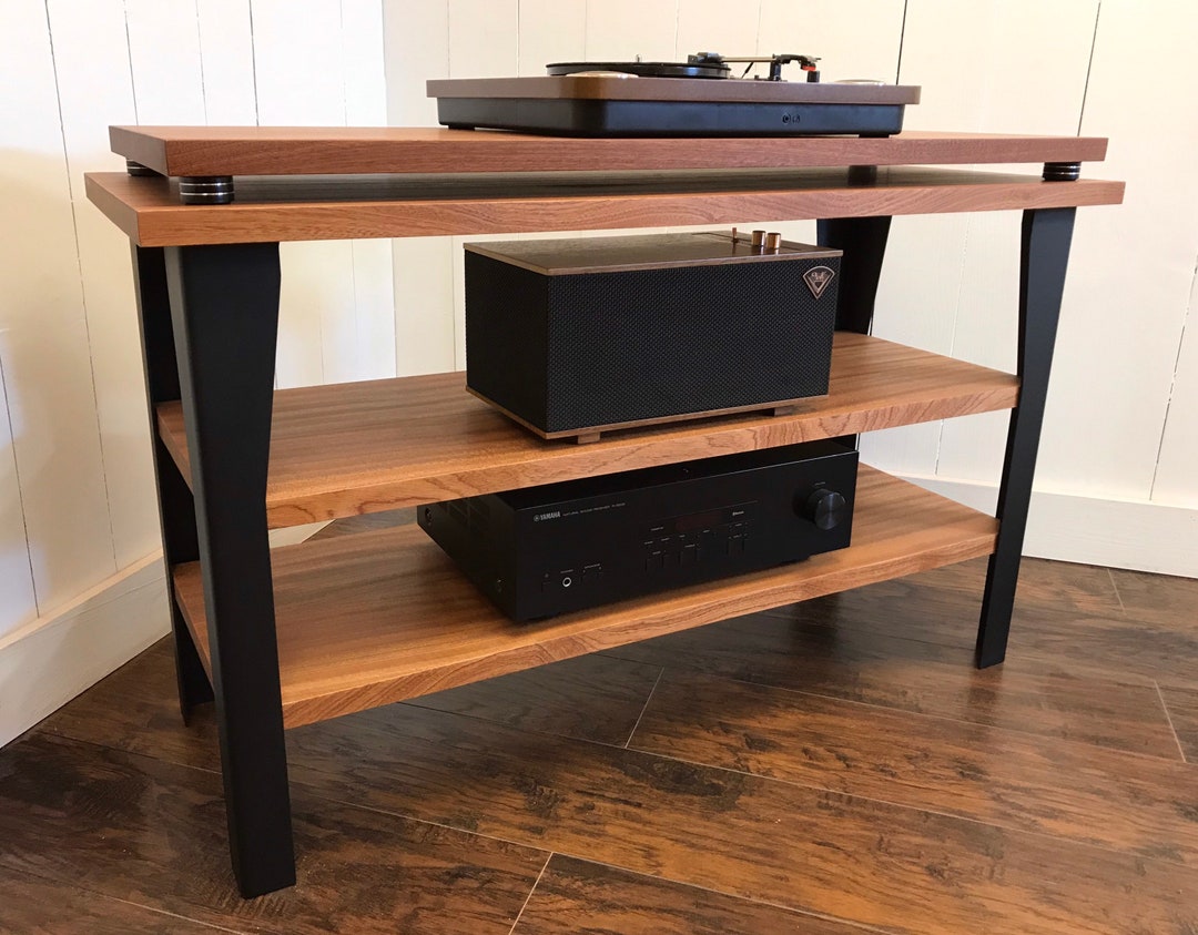Mahogany Stereo and Turntable Console With Optional Vinyl Storage ...