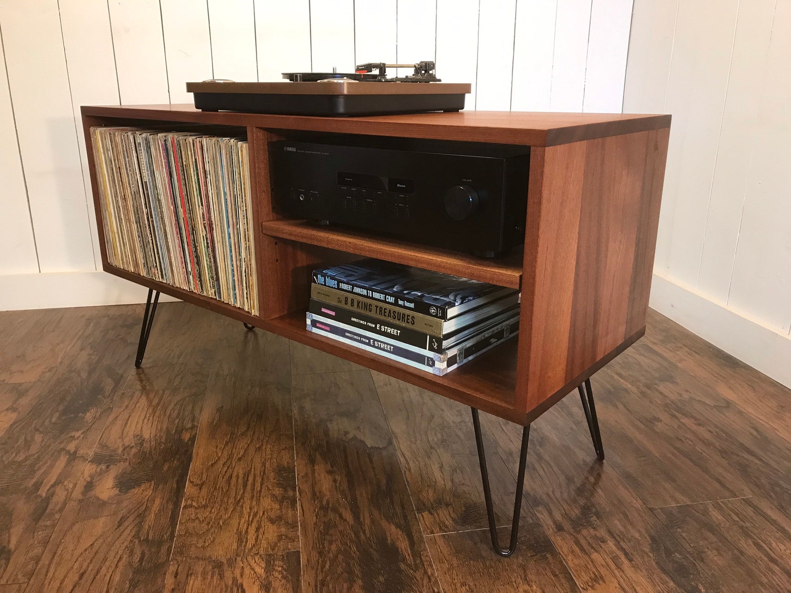 Solid Mahogany Turntable Cabinet With Album Storage. Mid - Etsy