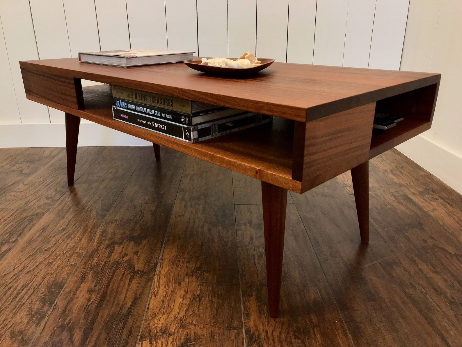 Solid Mahogany Coffee Table. Thin Man Mid Century Modern | Etsy