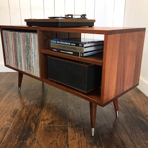 Solid Mahogany Turntable Console. Mid Century Modern Record Player and ...