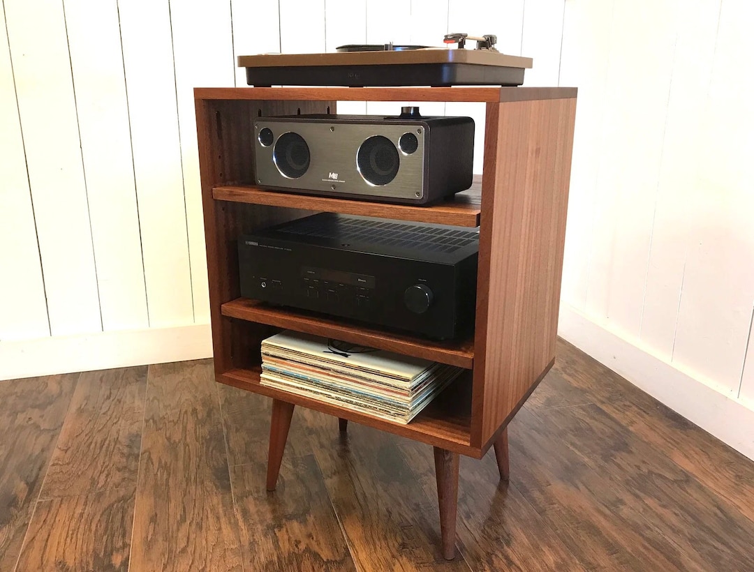 Solid Mahogany Record Player Console: Mid-century Modern Turntable ...
