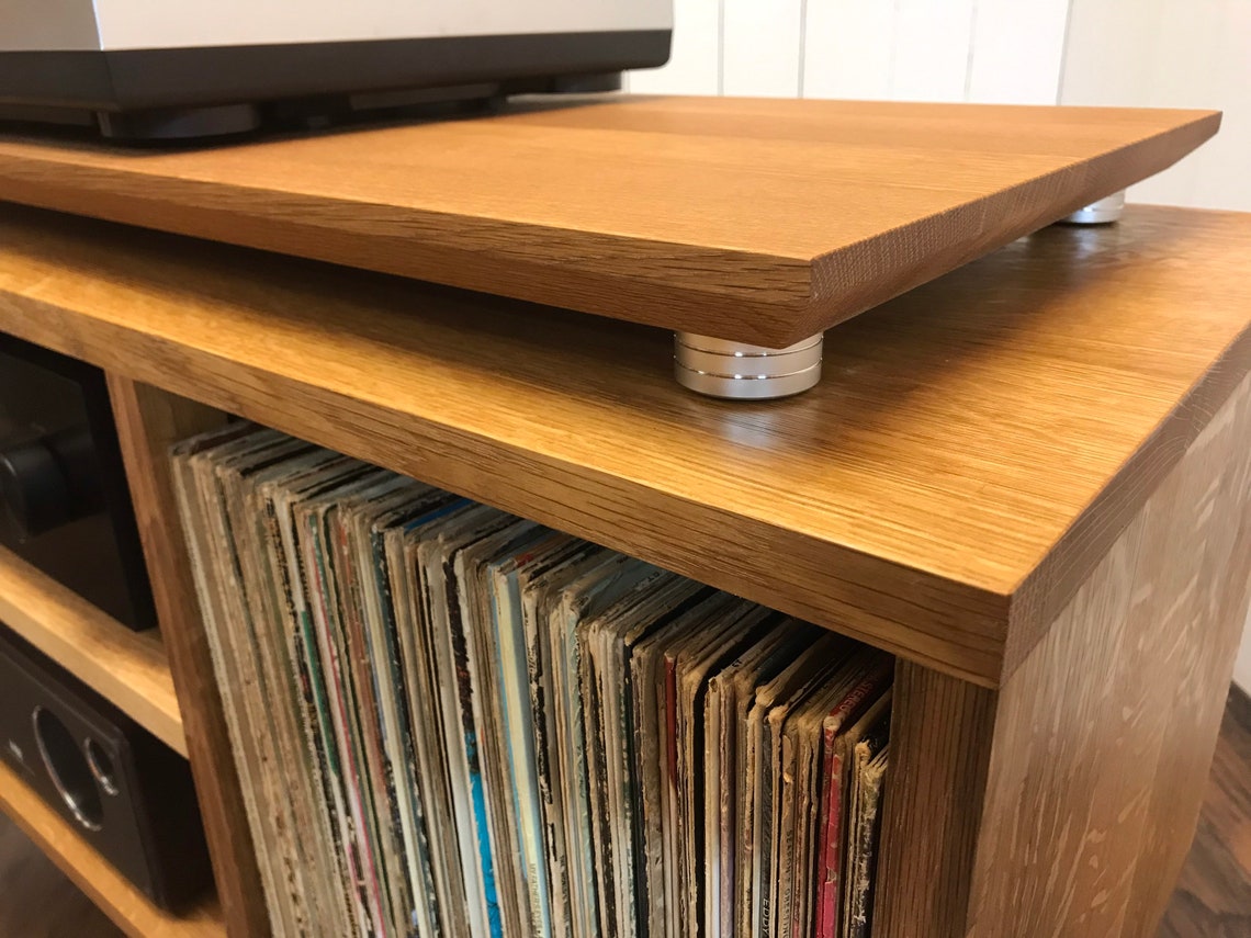 White Oak Turntable and Stereo Cabinet With Album Storage. Mid - Etsy