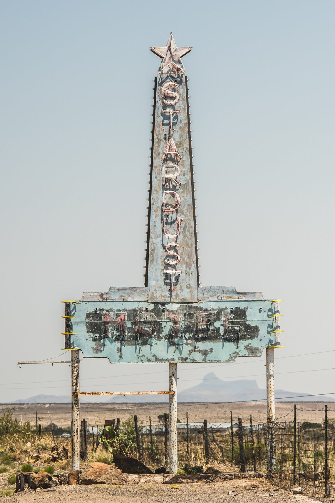 Stardust Motel Old Neon Ghost Sign in Marfa Texas Fine Art Photograph ...