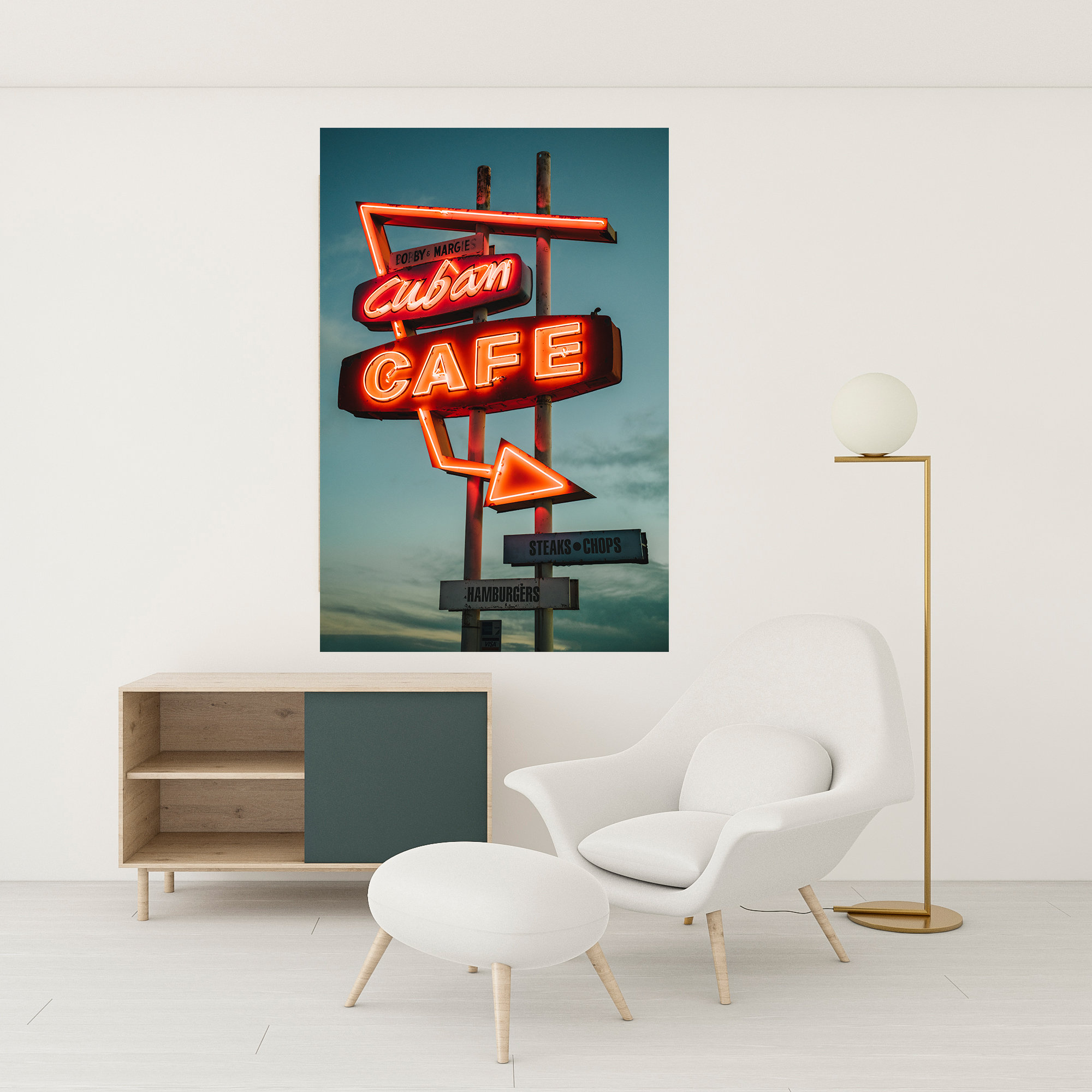 Vintage Cuban Cafe Neon Sign at Dusk Sunset in Cuba New Mexico - Etsy