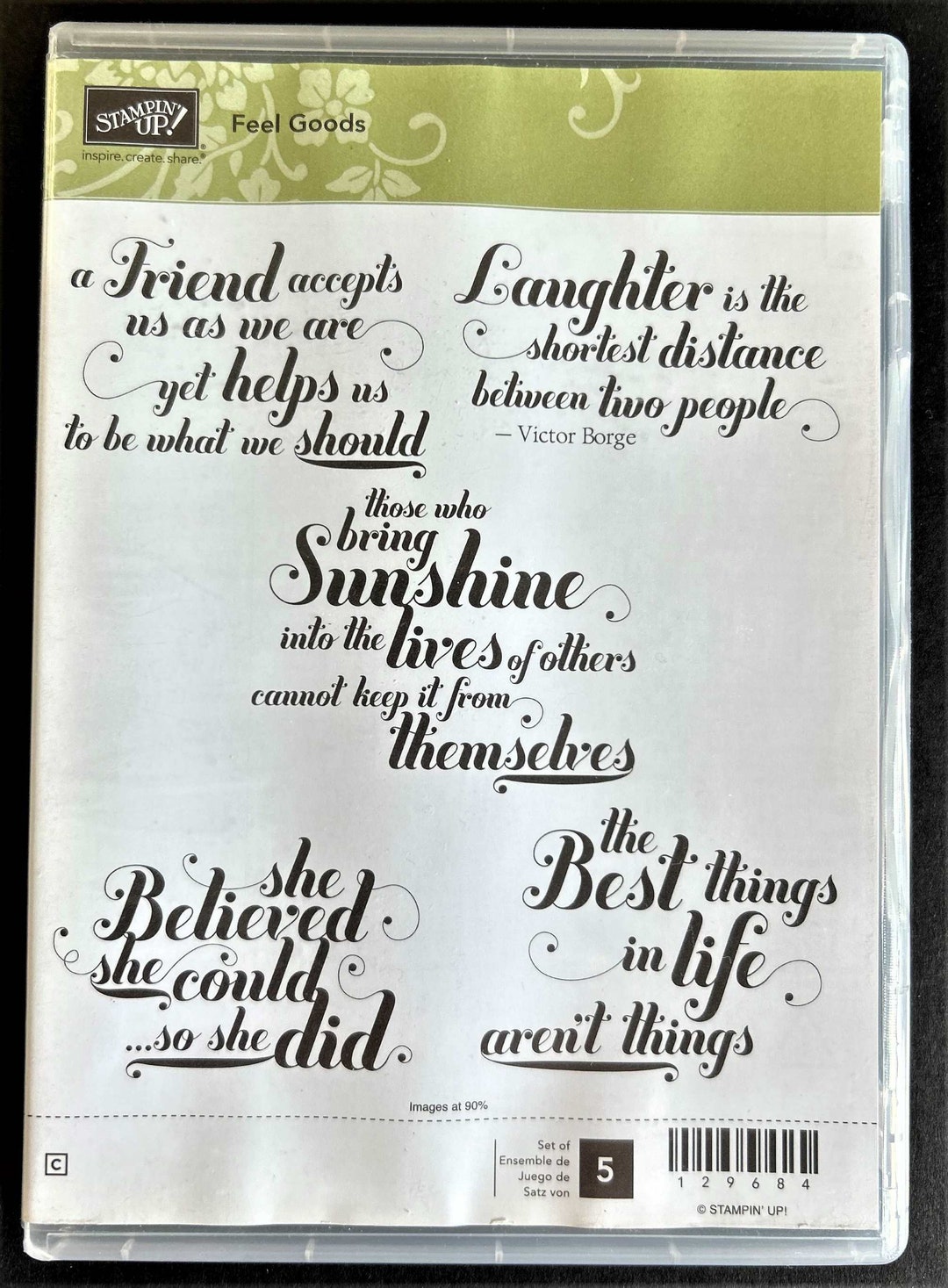 Stampin' Up, Feel Goods, Rubber Stamp Set of 5 - Etsy