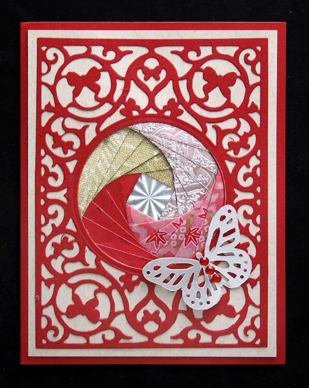Iris Folding Card Kit #53, Circle With Butterfly Design, A2 Size, Any ...