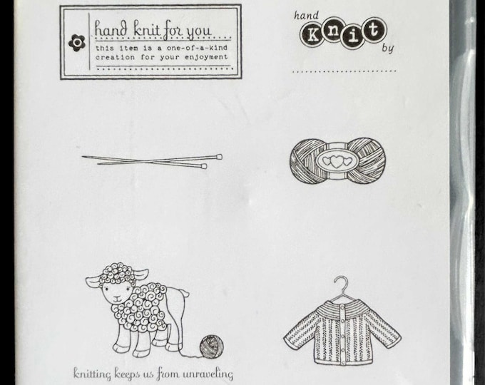 Hand Knit - Stampin' Up! Rubber Stamp Set - Etsy