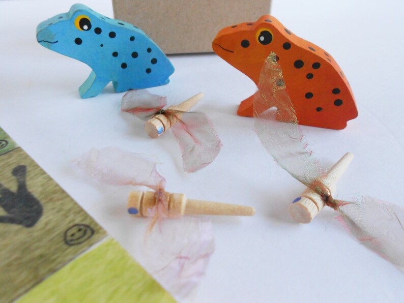 Handmade board game for kids frog pond game dragonflies unique | Etsy