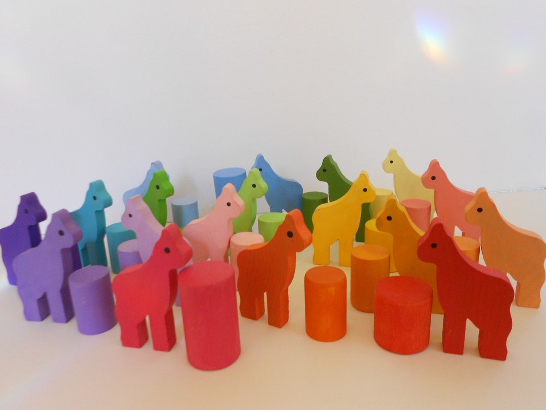 Color Matching Toy Set Blocks Child's Learning Toy Rainbow - Etsy