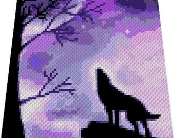 WOLF Graph for Crochet C2c Blanket, C2C, Written & Color Blocked ...