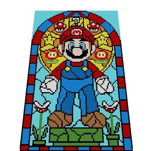 SUPER MARIO Stainted Glass C2c Graph - Etsy UK