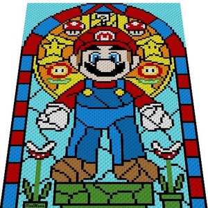 SUPER MARIO Stainted Glass - C2c Graph - Etsy