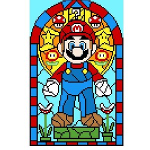 SUPER MARIO Stainted Glass - C2c Graph - Etsy