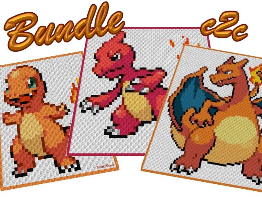 BUNDLE - Charmander, Charmeleon, Charizard - POKÉMON Inspired Graph for ...