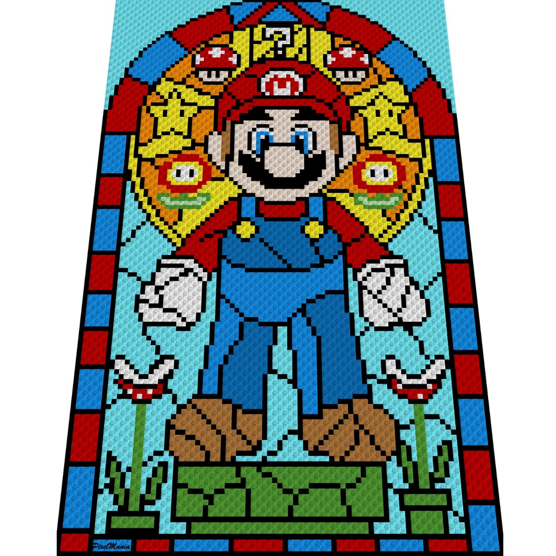 SUPER MARIO Stainted Glass - C2c Graph - Etsy