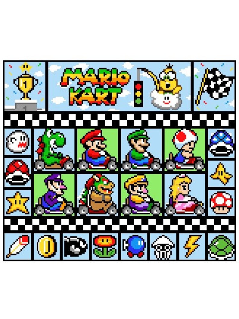 Extansiion Pack 1 MARIO KART XL Blanket Super Mario - Etsy