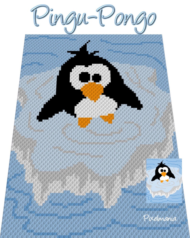 PENGUIN Crochet Graph for Blanket C2C Written & Color - Etsy