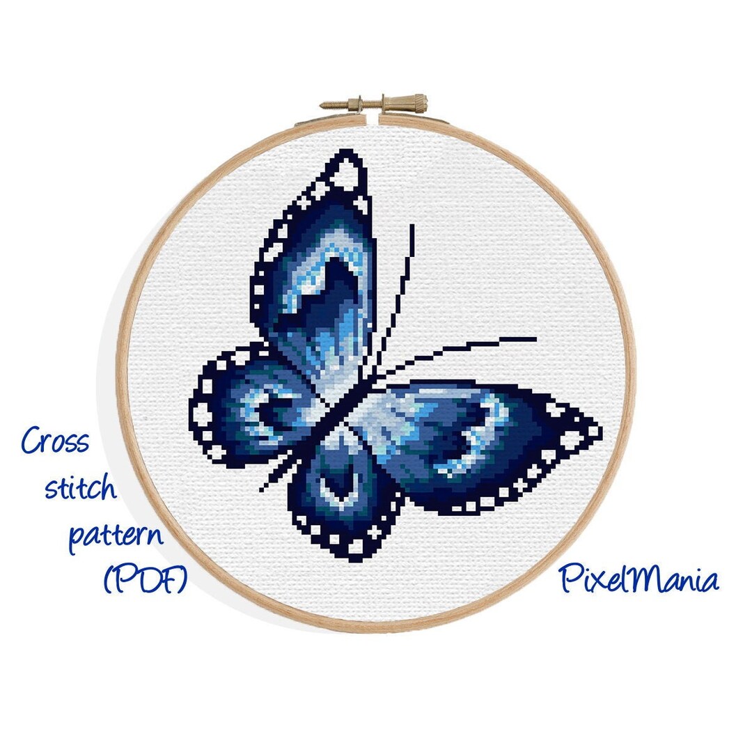 Morpho Butterfly - Modern CROSS STITCH PATTERN - Animal Picture, Baby ...