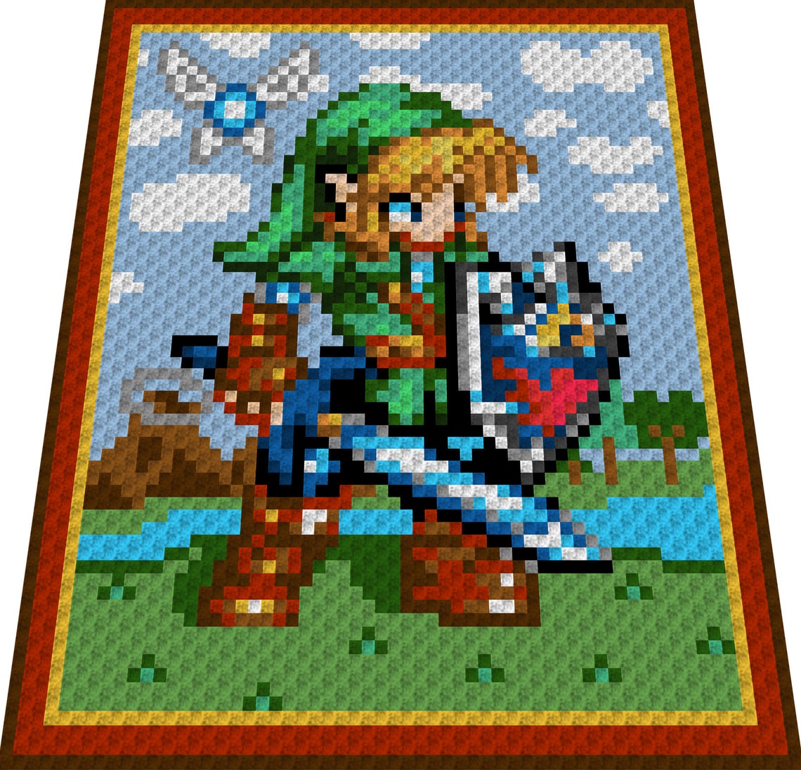 LINK - the Legend of Zelda Inspired Graph for C2c Crochet Blanket ...