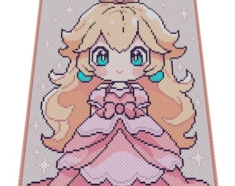 Princess Peach Super Mario Graph Instructions C2C / SC - Etsy