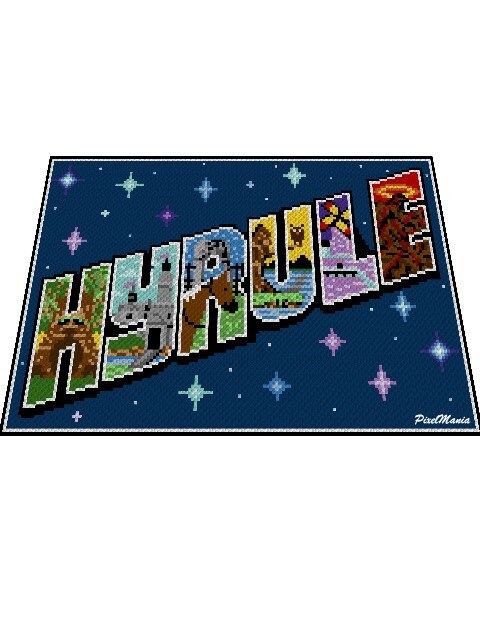 HYRULE - the Legend of Zelda Inspired Graph for Blanket, C2C, Written ...