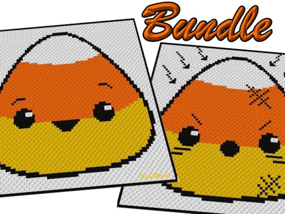HALLOWEEN BULDLE - Candy Corn & Can-gry Corn for C2c Crochet Blanket - Etsy