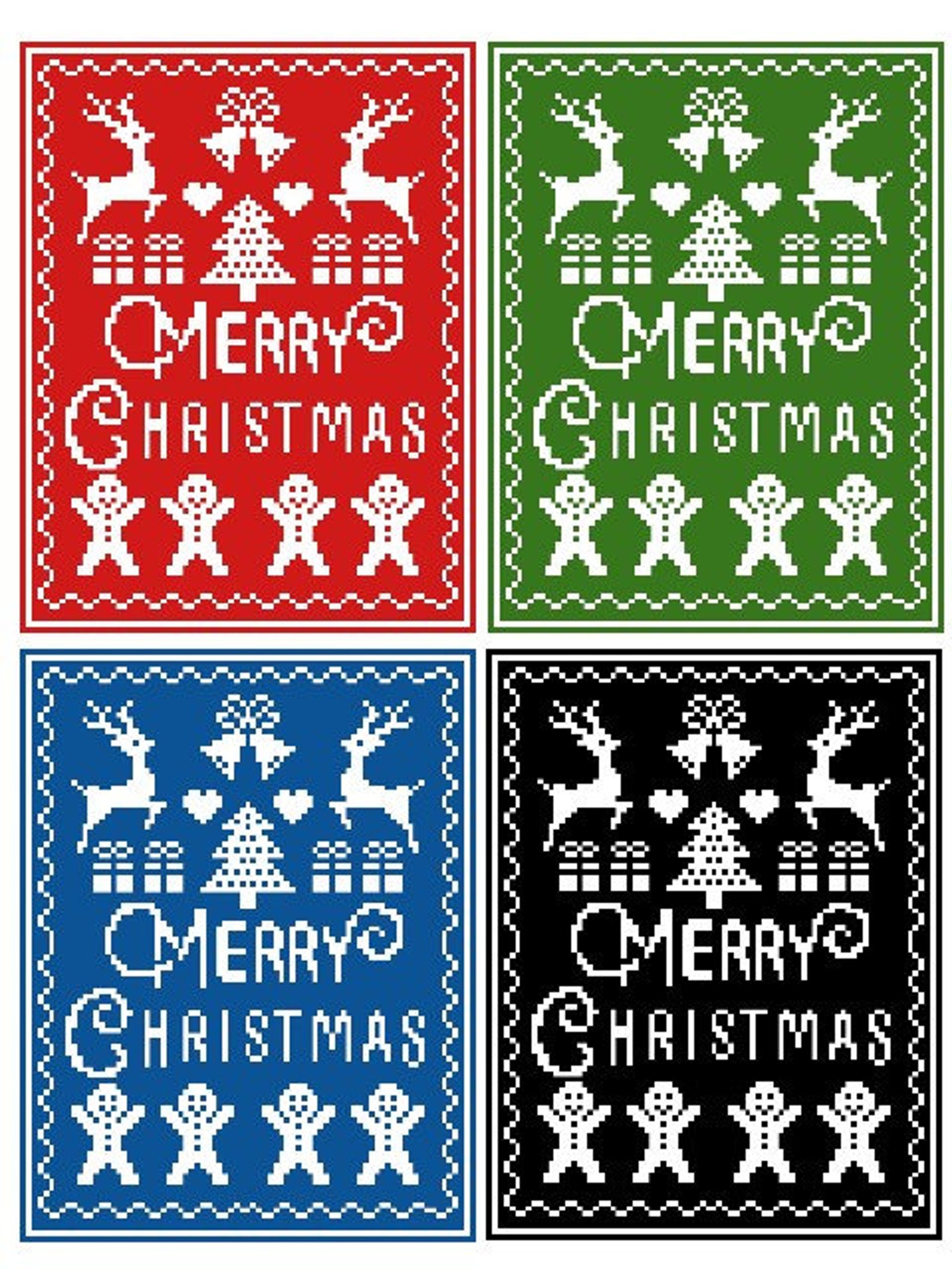 Merry Christmas Crochet Graph for Blanket, C2C, Written & Color Blocked ...