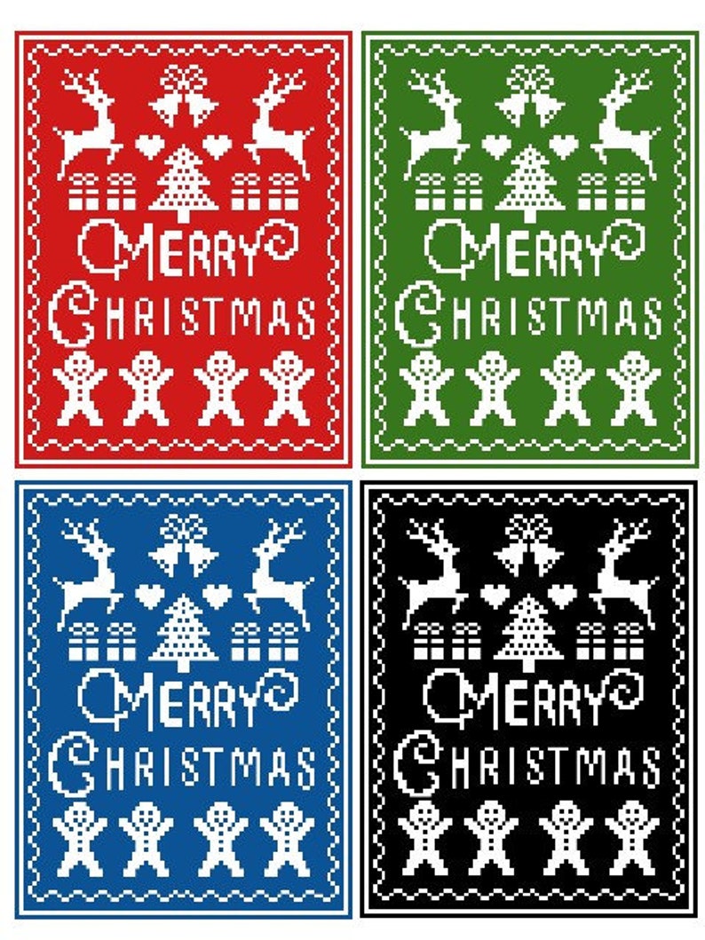 Merry Christmas Crochet Graph for Blanket, C2C, Written & Color Blocked ...
