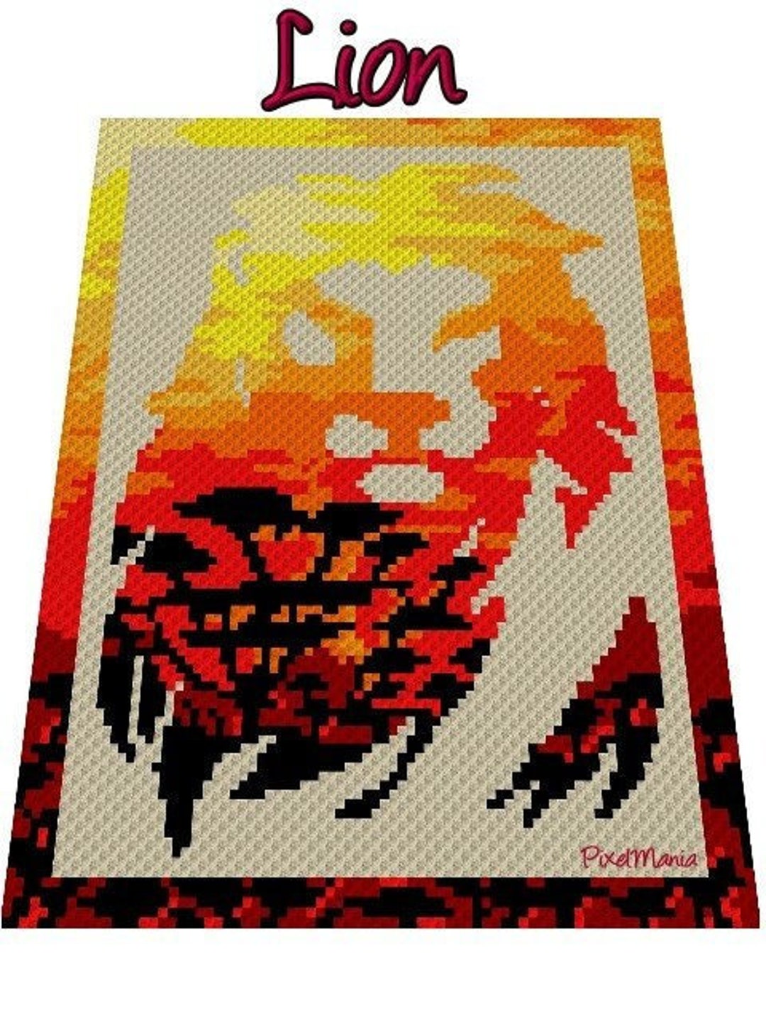 LION Graph for Crochet C2c Blanket C2C Written & Color - Etsy