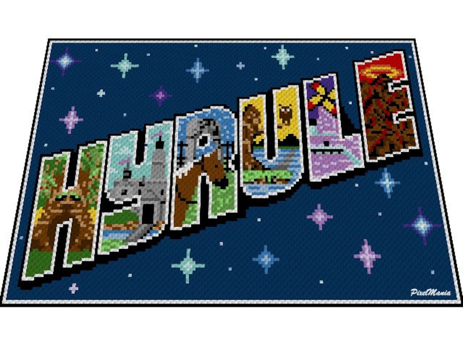 HYRULE - the Legend of Zelda Inspired Graph for Blanket, C2C, Written ...