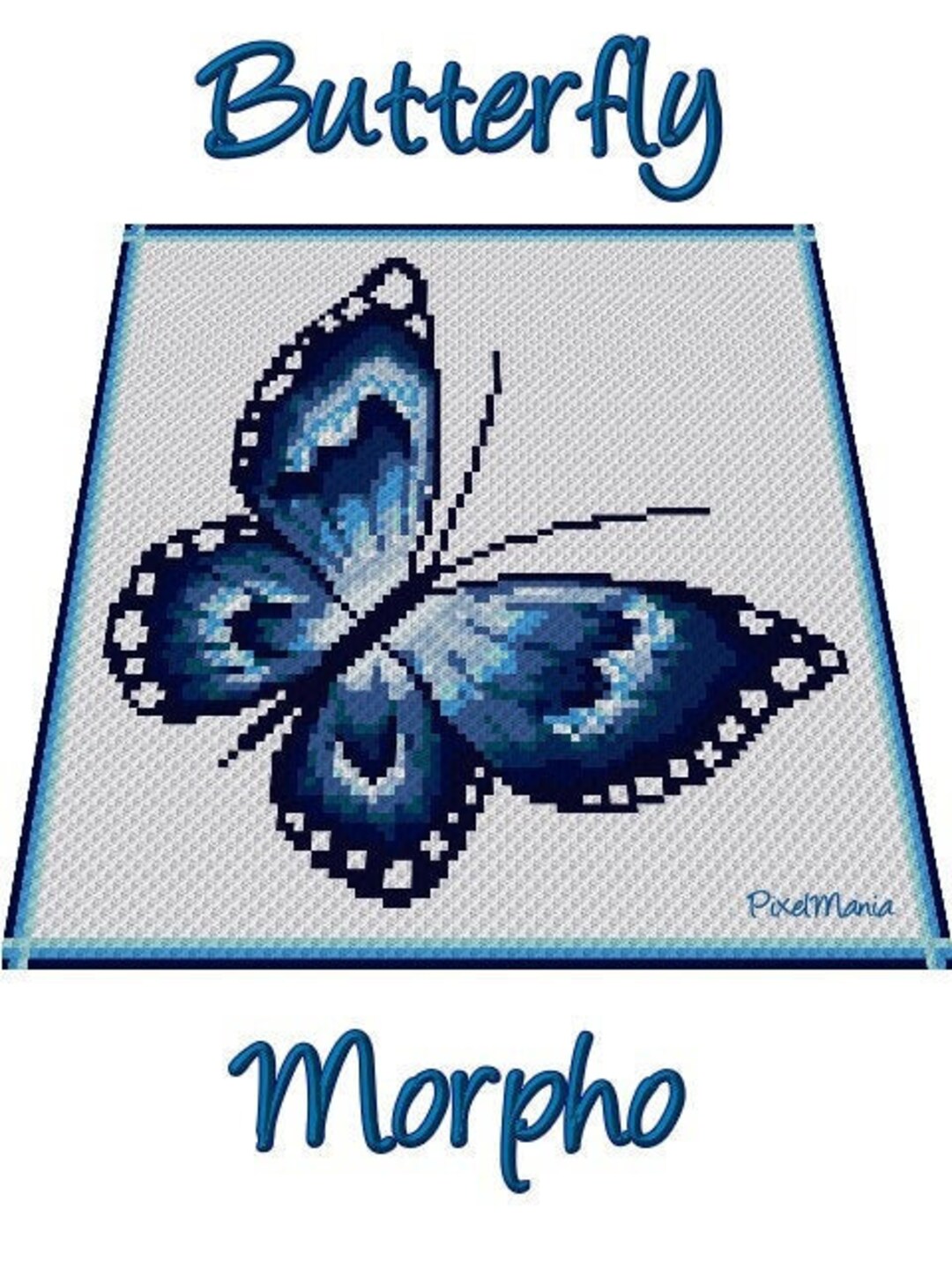 MORPHO BUTTERFLY - Crochet Graph for Blanket, C2C, Written & Color ...