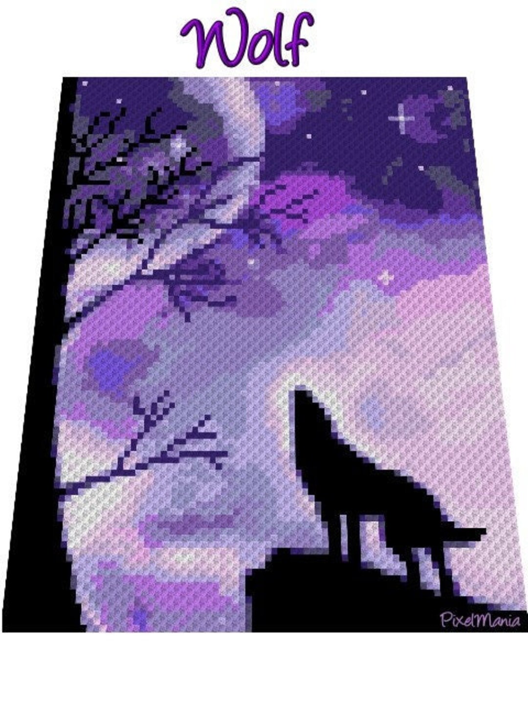 WOLF - Graph for Crochet C2c Blanket, C2C, Written & Color Blocked ...