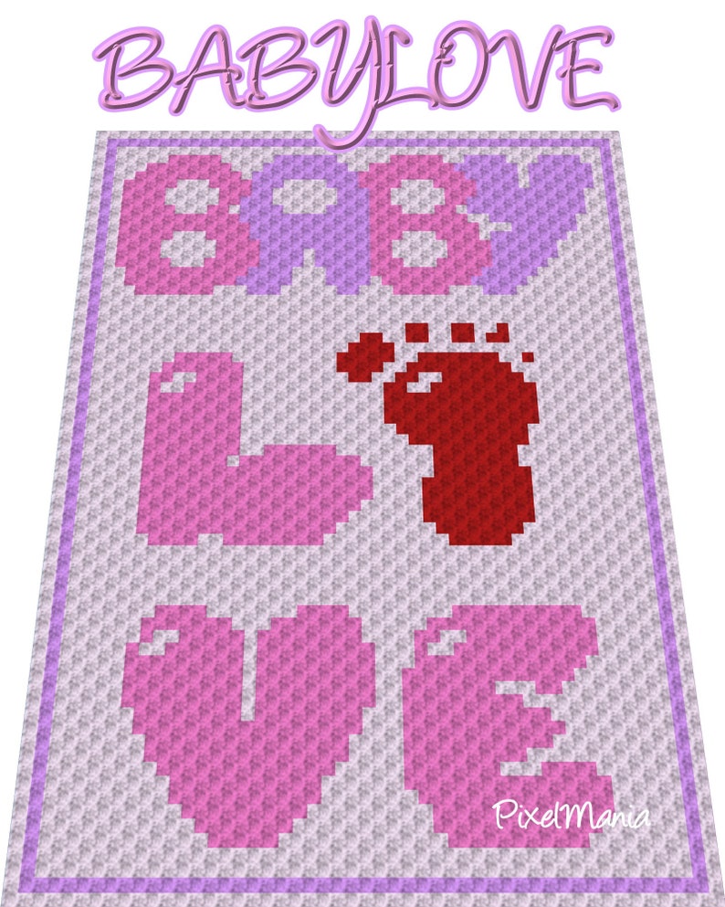 BABY LOVE GIRL Crochet Graph for Blanket, C2C, Written & Color Blocked ...