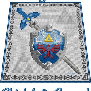 SHIELD - SWORD - the Legend of Zelda Inspired Graph for Blanket ...