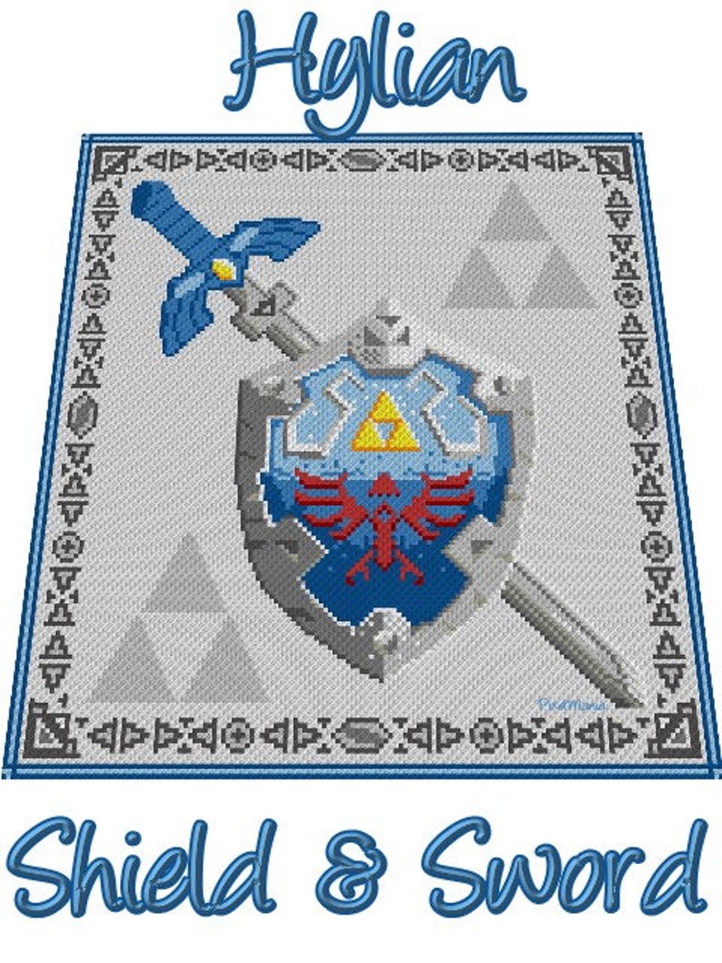 SHIELD - SWORD - the Legend of Zelda Inspired Graph for Blanket ...