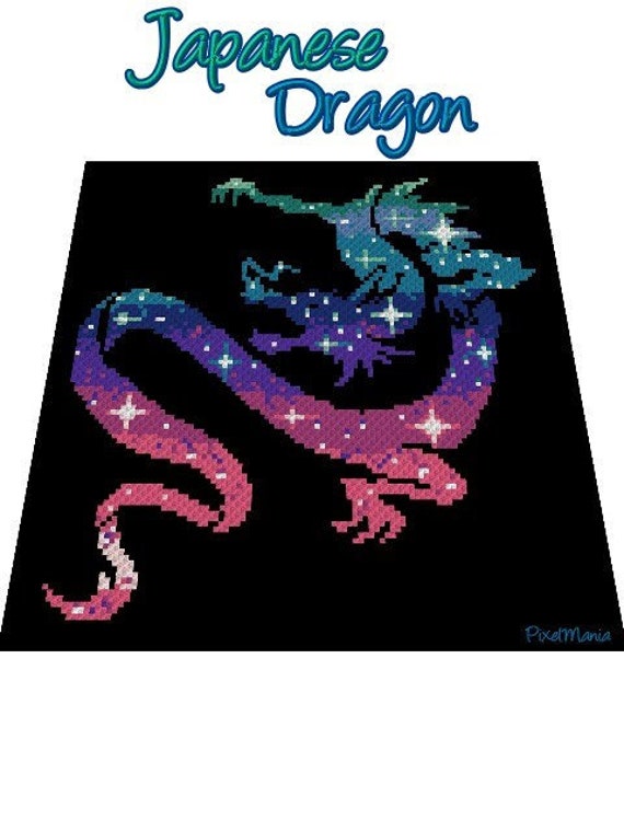 JAPANESE DRAGON Graph for Crochet C2c Blanket C2C Written | Etsy