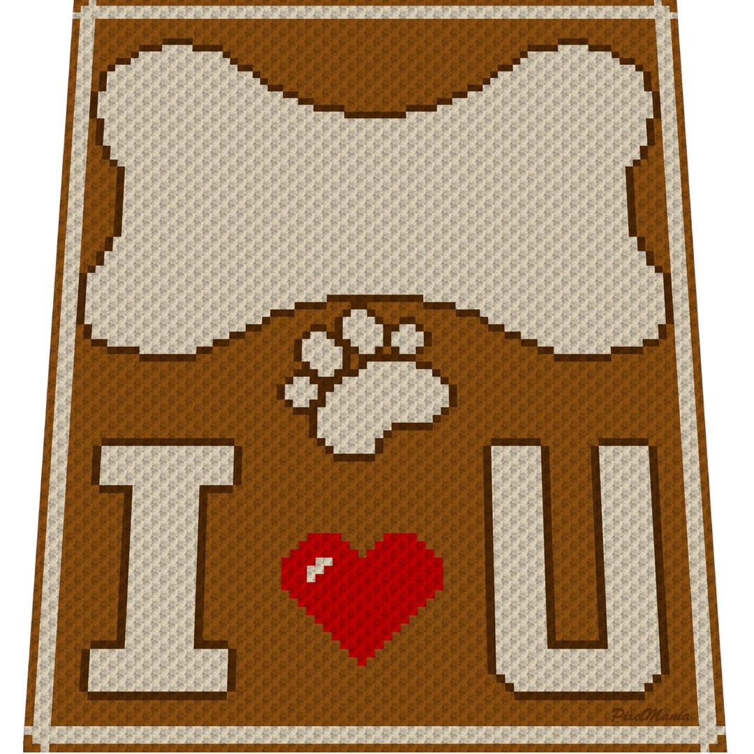 Dogs BONE Crochet Graph for Blanket, C2C, Written & Color Blocked ...
