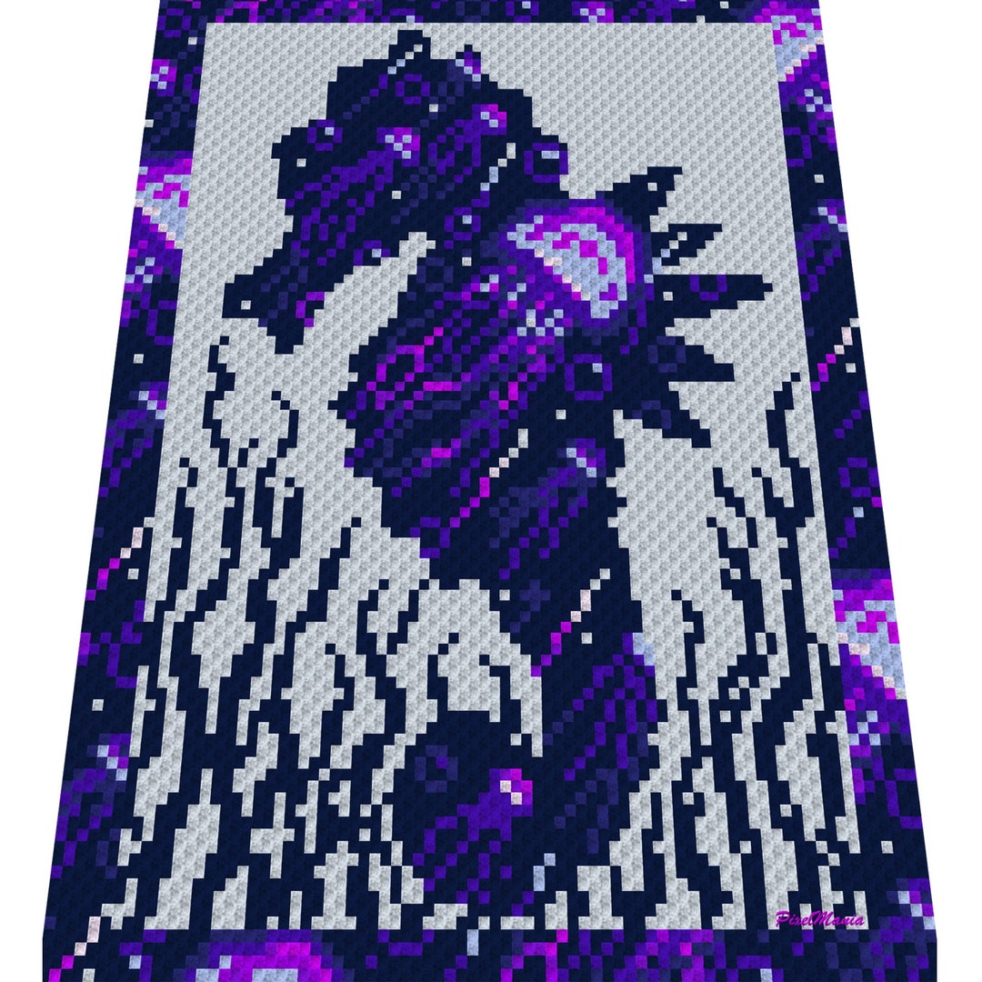 SEAHORSE SILHOUETTE - Graph for C2c Crochet Blanket - Etsy