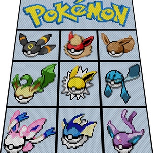 EEVEE EVOLUTION - POKEBALLS - Pokémon - Inspired Graph for C2c Crochet ...