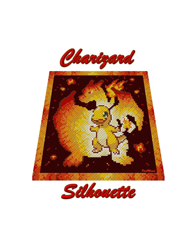 CHARMANDER in CHARIZARD SILHOUETTE - Pokémon Inspired Graph for C2C ...
