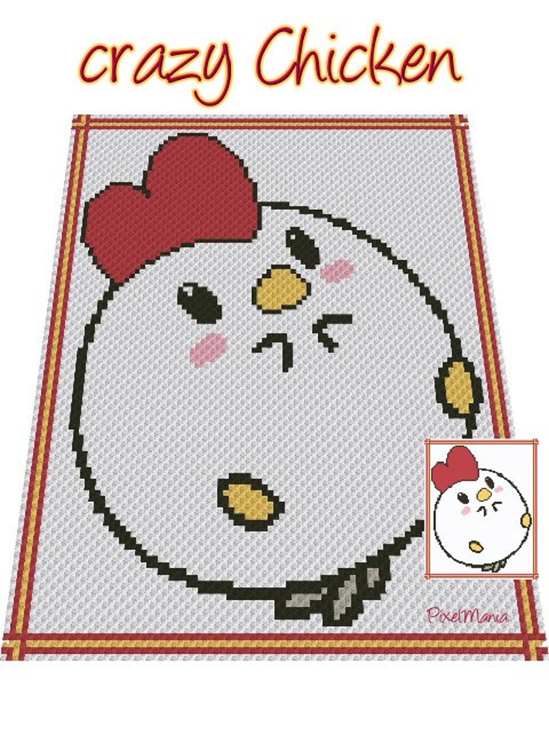 Modèle de crochet CRAZY CHICKEN graphique pour C2C - Etsy France