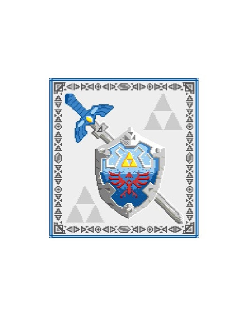 SHIELD - SWORD - the Legend of Zelda Inspired Graph for Blanket ...
