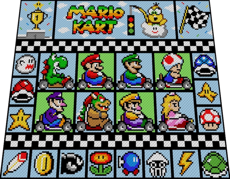 Extansiion Pack 1 MARIO KART XL Blanket Super Mario - Etsy